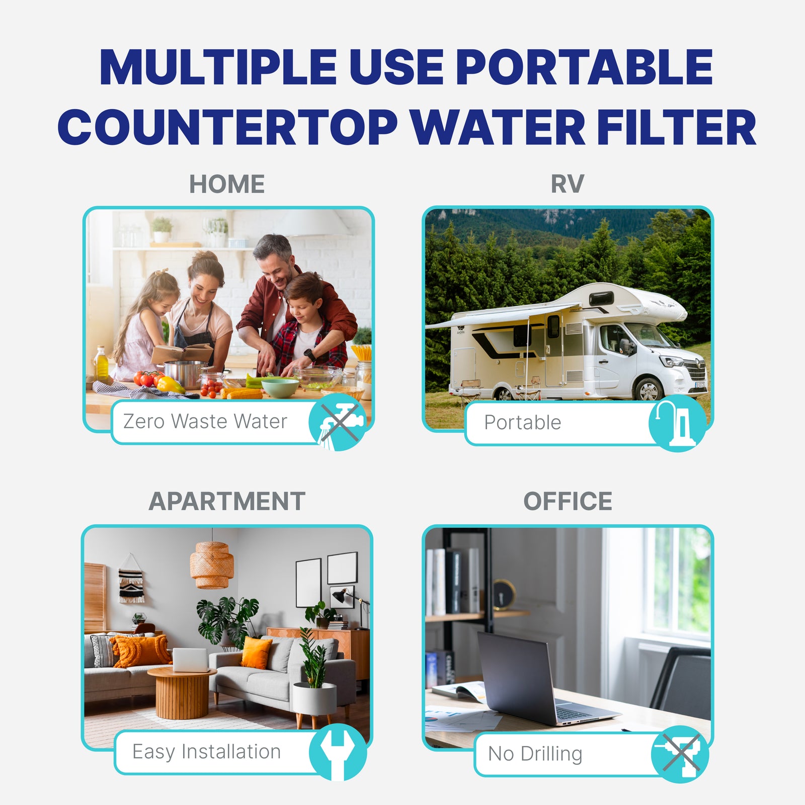 8 Stage Alkaline & Mineral Countertop Drinking Water Filter System