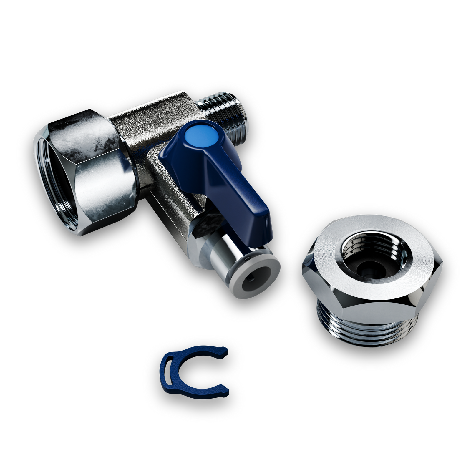 3/8" - 1/2" Feed Water Adapter With 1/4" Quick Connect | NU Aqua